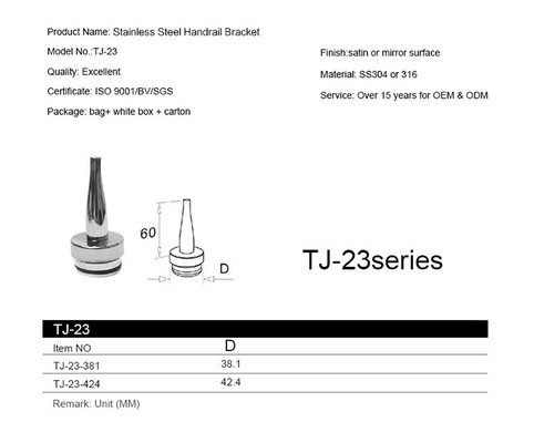 Hot selling stainless steel handrail accessories movable bracket can be customized size