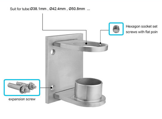 Hot selling stainless steel handrail accessories movable bracket can be customized size