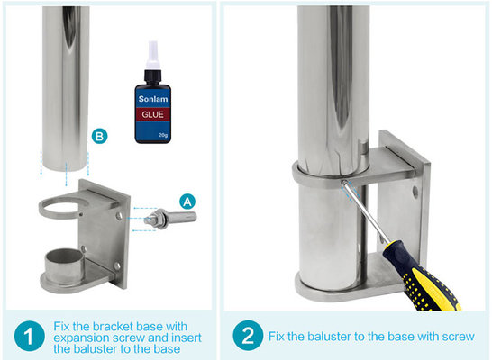 Hot selling stainless steel handrail accessories movable bracket can be customized size