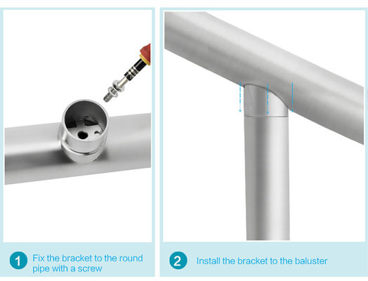 OEM ODM Handrail Stainless Steel Railing Pipe Accessories Bracket Support Tube Fittings