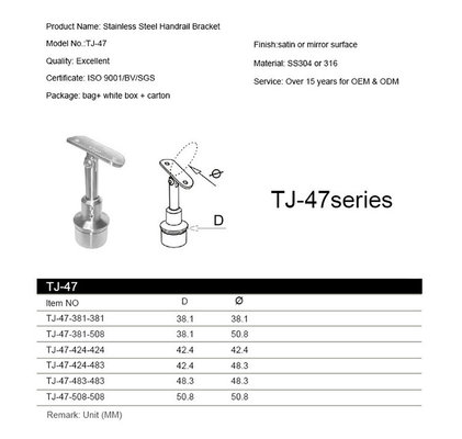 Adjustable Stainless Steel Handrail Pipe Support Stair Railing Tube Casting Bracket Accessories