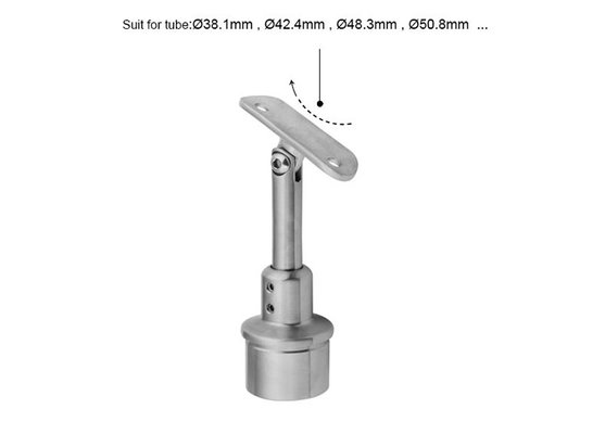Adjustable Stainless Steel Handrail Pipe Support Stair Railing Tube Casting Bracket Accessories