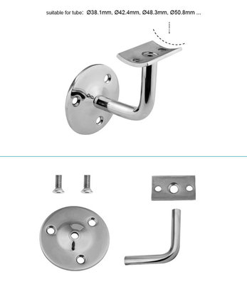 Stainless Steel Balustrade Handrail Hardware Accessories Round Square Tube Bracket
