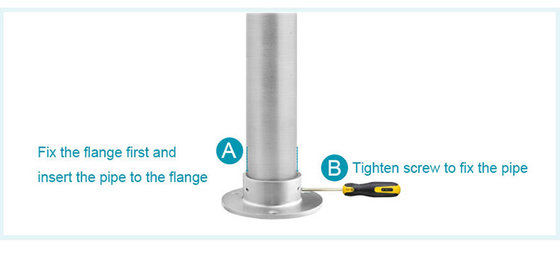 Factory Price Stainless Steel Casting Floor Mounted Round Tube Flange Staircase Hardware Fittings