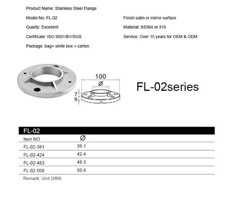 High Quality Stainless Steel Balustrade Stair Railing Post Tube Flange Round Pipe Base Plate
