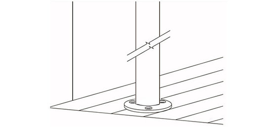 Factory Price Stainless Steel Round Tube Staircase Pipe Flange Balustrade Handrail Fittings