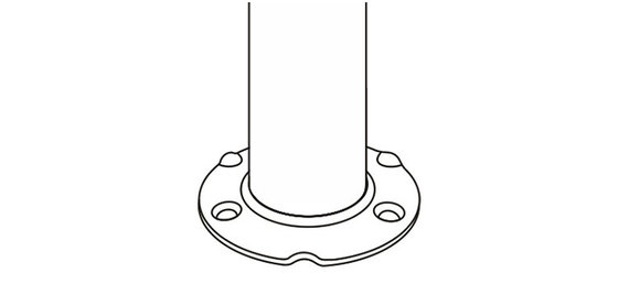 Stainless Steel 304 Handrail Tube Floor Flange Base Plate Mill 2B Finish for Balustrade
