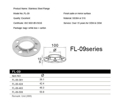 Stainless steel stair railing tube flange Fittings Casting Pipe base Plate on balustrade handrails