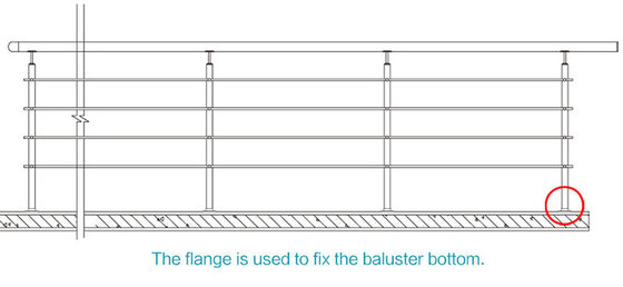 Floor Mounted Stair Railing Handrail Tube Flange stainless steel Square Pipe Plate