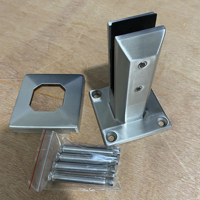 Frameless Swimming Poor Fence Stainless Steel Mirror Satin Black Glass Railing Balustrade Spigot