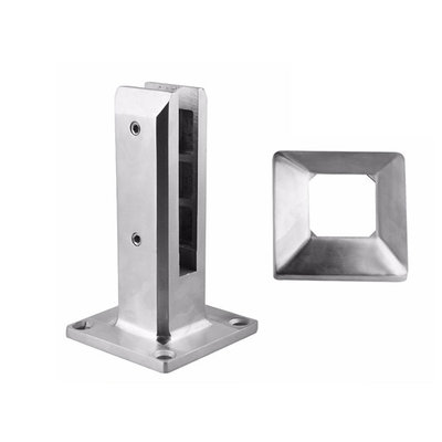 Frameless Swimming Poor Fence Stainless Steel Mirror Satin Black Glass Railing Balustrade Spigot