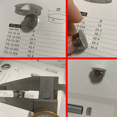 Steel Pipe Glass Balcony Base Cover Stainless Steel Handrail Post Tube End Cap Fittings