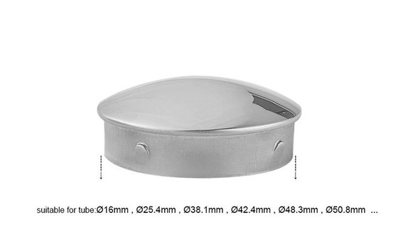 Steel Pipe Glass Balcony Base Cover Stainless Steel Handrail Post Tube End Cap Fittings