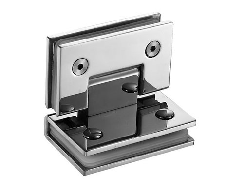 Stainless Steel Zinc Alloy 90 degree Glass to Glass Shower Door Hinge Fittings Glass Clip Accessories