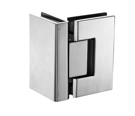Stainless Steel Zinc Alloy 90 degree Glass to Glass Shower Door Hinge Fittings Glass Clip Accessories