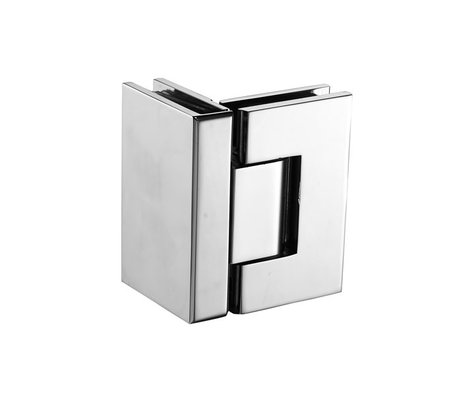 Stainless Steel Zinc Alloy 90 degree Glass to Glass Shower Door Hinge Fittings Glass Clip Accessories