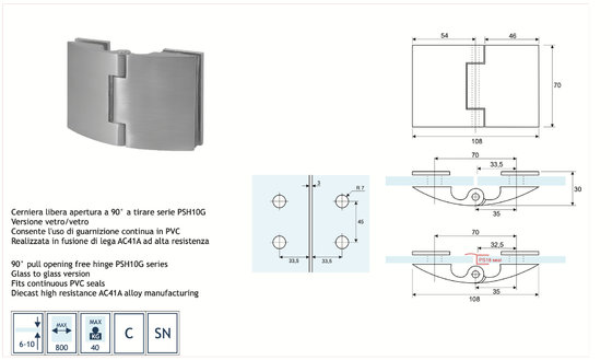 Zinc Alloy 180 degree Glass to Glass Adjustable Shower Door Hinge Fittings Glass Hardware Accessories