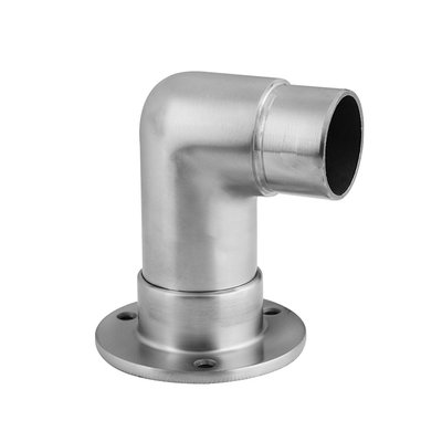 Stainless Steel Stair Handrail 90 degree Tube Elbow Pipe Flange Balustrade Post Base Plate