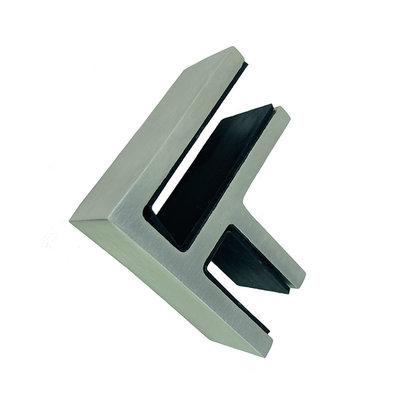 Stainless Steel 90 degree Glass to Glass Clamp with Satin Mirror on Balustrade Handrail Glass Balcony