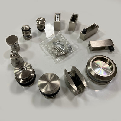 Stainless Steel Zinc Alloy Glass Shower Door Bathroom Sliding Door Fittings for 19mm 25mm Tube