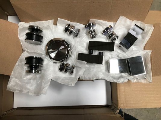 Stainless Steel Zinc Alloy Glass Shower Door Bathroom Sliding Door Fittings for 19mm 25mm Tube