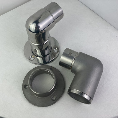 Stainless Steel Stair Handrail 90 degree Tube Elbow Pipe Flange Balustrade Post Base Plate