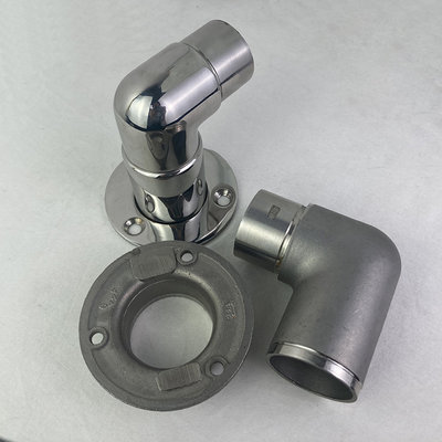 Stainless Steel Stair Handrail 90 degree Tube Elbow Pipe Flange Balustrade Post Base Plate