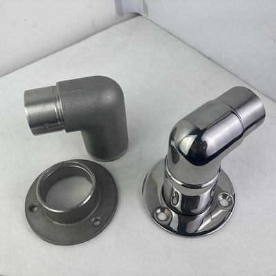 Stainless Steel Stair Handrail 90 degree Tube Elbow Pipe Flange Balustrade Post Base Plate