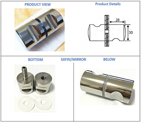 Zinc Alloy Aluminum Knobs Stainless Steel Glass Sliding Door Handles Hardware Fittings