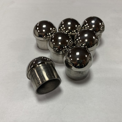 Glass Balcony Top Curved Base Cover Stainless Steel Handrail Post Tube End Cap Fittings