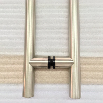 35mm/38mm Stainless Steel Pipe Glass Pull Door Handle Lock with floor lock customized length