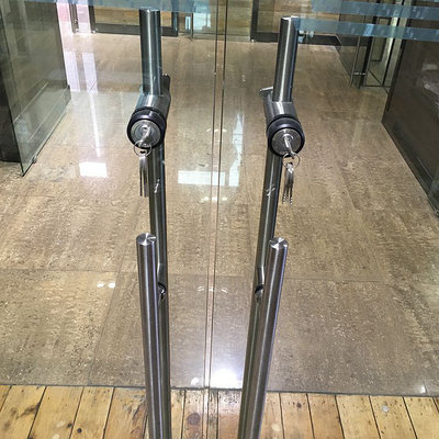Stainless Steel 35mm/38mm Pipe Glass Sliding Pull Door Handle Lock Jardware Fittings