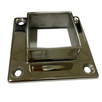 High quality stainless steel square Tube flange 40x40 50x50 base plate for stair Railing Post