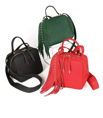 2018 chinese original manufacturer fashion high quality first layer cow leather lady lovely  tassel handbag
