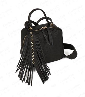 2018 chinese original manufacturer fashion high quality first layer cow leather lady lovely  tassel handbag