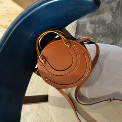 New designed original manufacturer high quality fashionable cow leather lady shoulder bag round design lady handbag