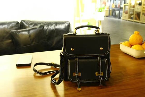 New designed high quality original manufacturer lady classical first layer leather lady backpack shoulder bag
