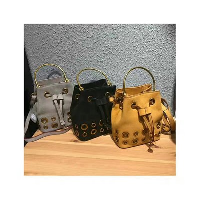 2018 original manufacturer lady fashionable first layer leather high quality special design lady small bucket bag