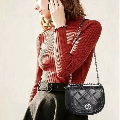 2018 fashion designed original manufacturer top layer leather lady chain bag