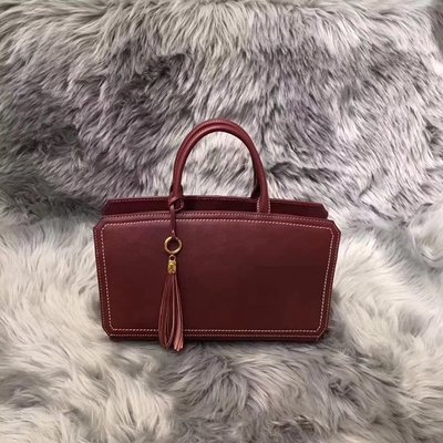 2018 newest design original manufacturer lady tassel leather handbag