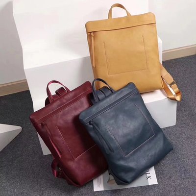 2018 newest design original manufacturer lady leather casual backpack