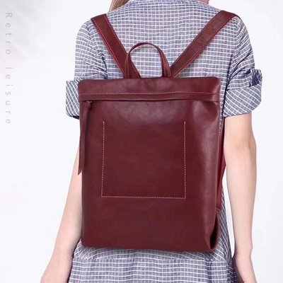 2018 newest design original manufacturer lady leather casual backpack