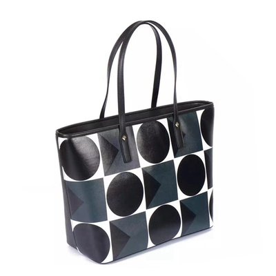 2018 hot sale high quality first layer cow leather printing lady tote bag