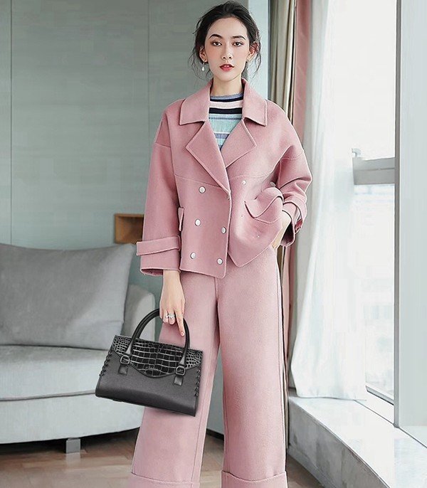 2018 original manufacturer Wholesale New Trendy Fashion black first layer cow  leather handbag for ladies