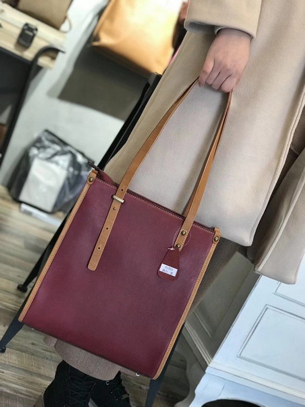 2018 vitage designed original manufacturer top layer leather lady shopping bag