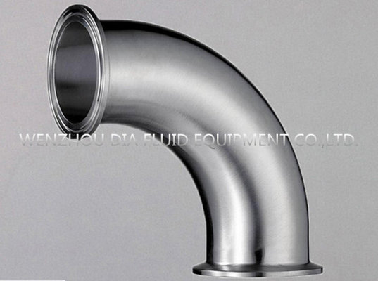 Food Grade Dn50 SUS316L Stainless Steel Sanitary Fittings , 90 Deg Tri Clamp Elbow