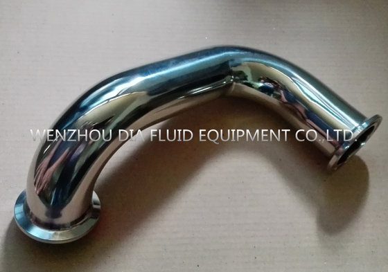 SS304  SS316L Mirror Polish Unstandard Sanitary Elbow In Red Wine Produce Line