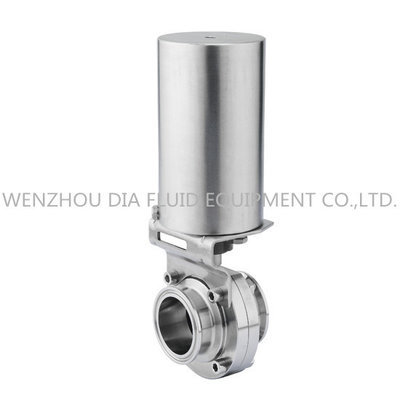 Full Port 2.5" Sanitary SS304 Triclover Pneumatic Butterfly Valve For Water Industry