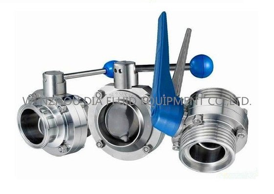 High Performance Sanitary Butterfly Valves Surface treatment Ra ≥ 0.8 - 1.6μm