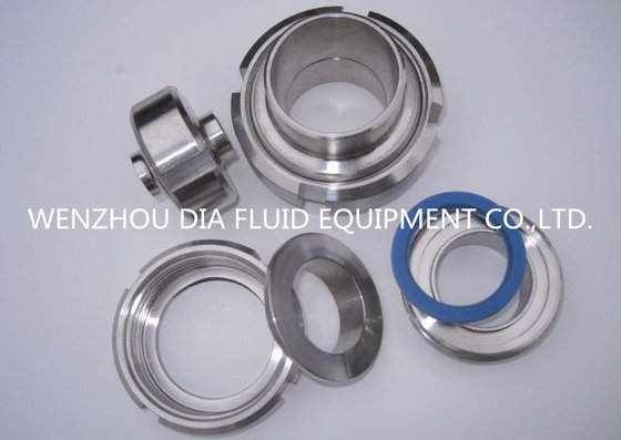 DIN11851 AISI Sanitary Stainless Steel Unions With Long Liner , Long Male , Nut